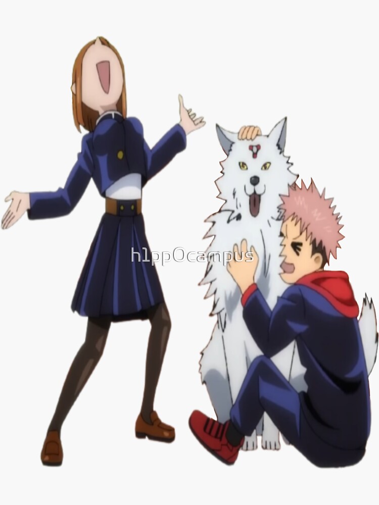 "JJK Yuji and Nobara with Demon Dog" Sticker for Sale by h1pp0campus ...