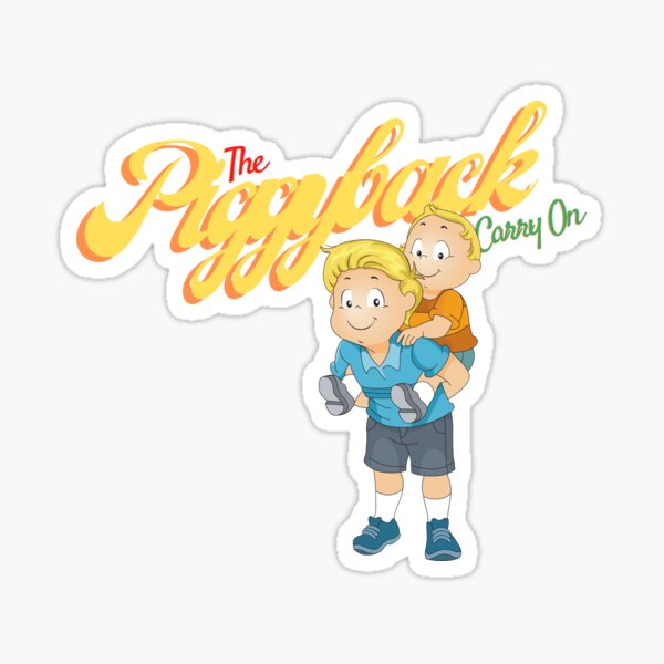 "The Piggyback Carry On " Sticker for Sale by NetworkArts | Redbubble