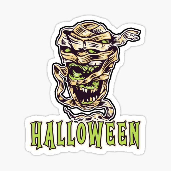 "Womens Mummy Zombie Halloween Men Evil Mummy Halloween" Sticker for ...
