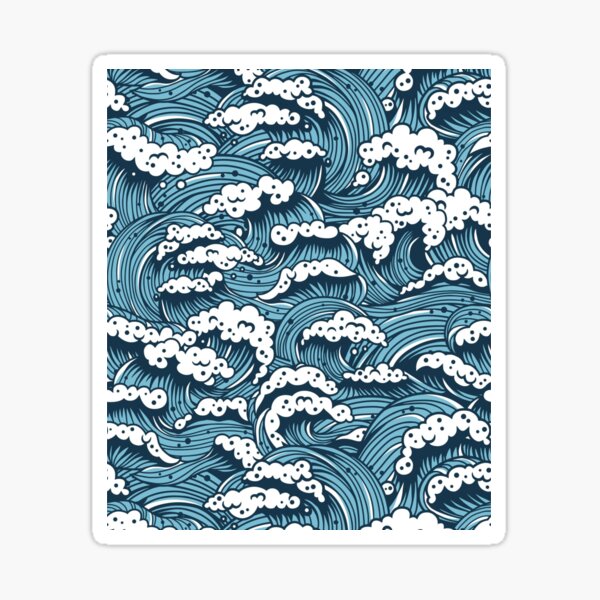 "blue waves and white cloud" Sticker for Sale by softivart | Redbubble