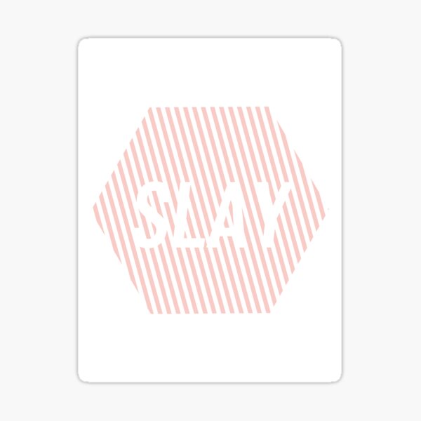 "White and Pink Striped Hexagon Slay" Sticker for Sale by sqmeritt | Redbubble