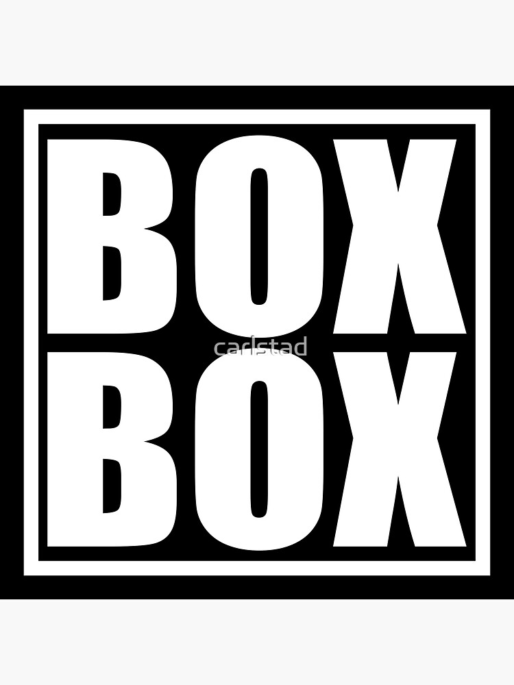 "F1 - BOX BOX" Sticker for Sale by carlstad | Redbubble