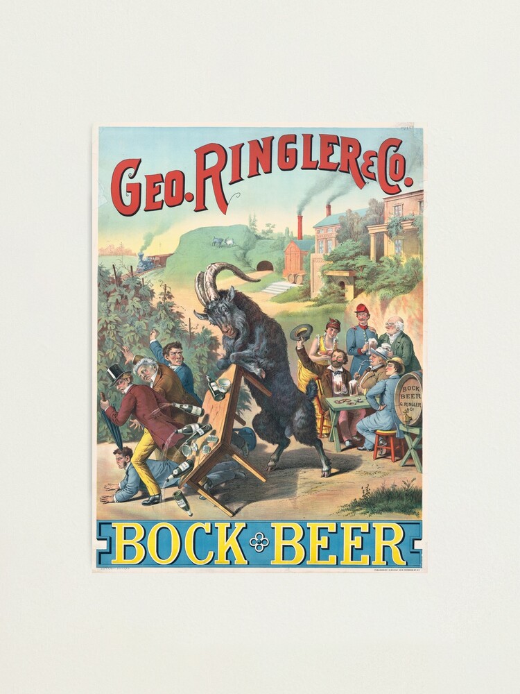 Lámina fotográfica «Póster Vintage de cerveza Bock, Bock Geo. Ringler ...