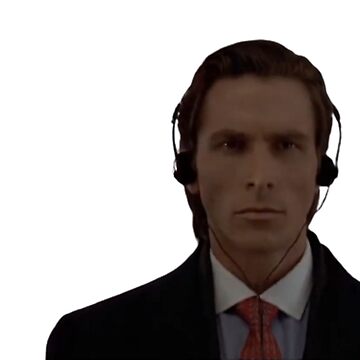"Patrick Bateman from American Psycho hearing music" Poster for Sale by ...