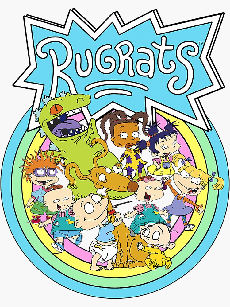 "Rugrats Group Rainbow Circles Classic Title Graphic" Sticker for Sale ...