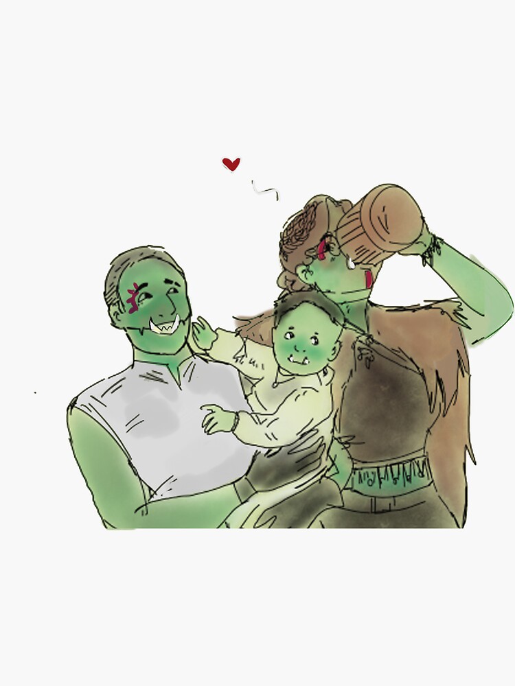 "Orc Family love" Sticker for Sale by JJMonty-Art | Redbubble