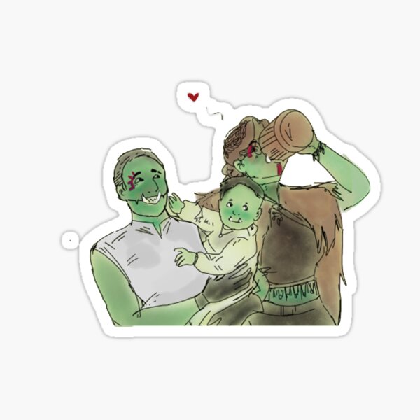 "Orc Family love" Sticker for Sale by JJMonty-Art | Redbubble