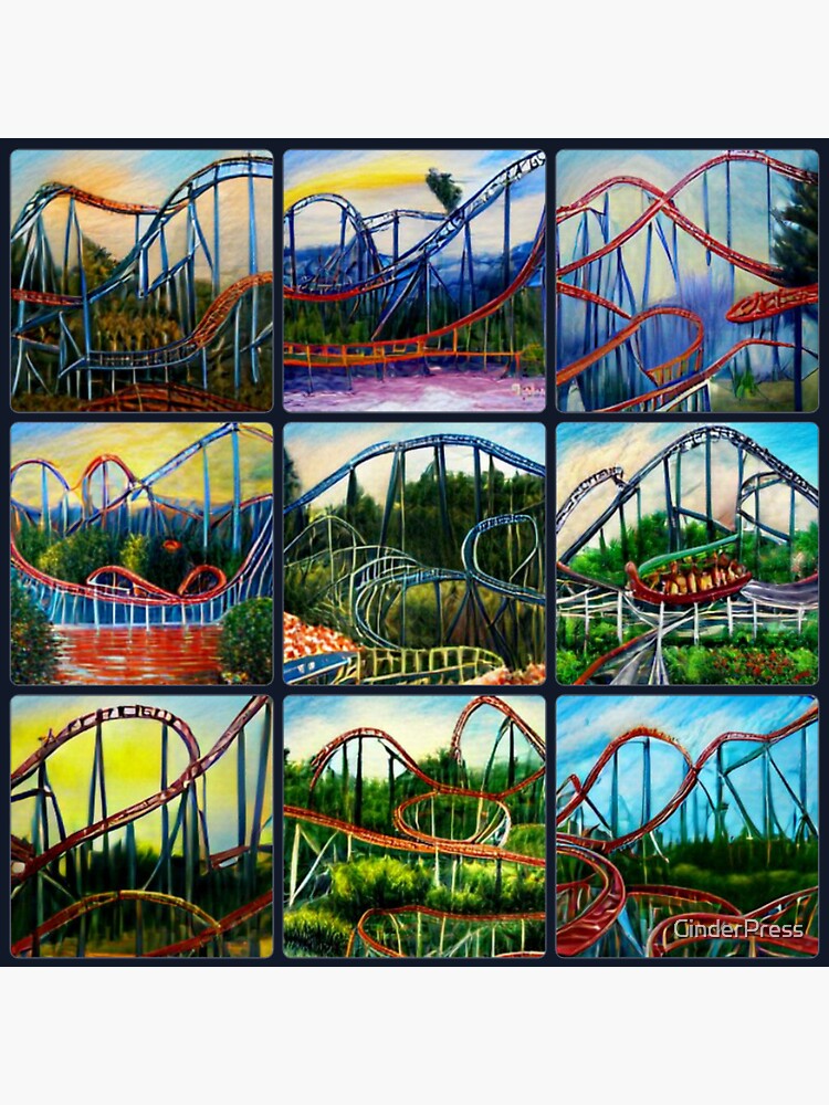 "Roller Coaster Pack" Sticker for Sale by CinderPress | Redbubble