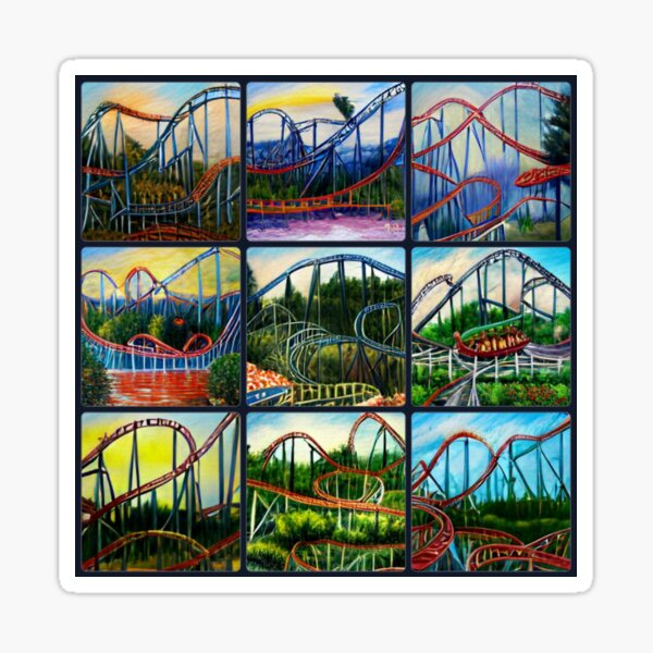 "Roller Coaster Pack" Sticker for Sale by CinderPress | Redbubble