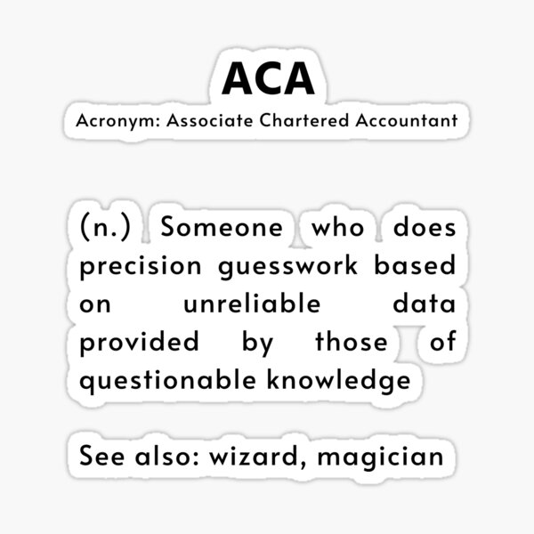 "ACA tshirt - accountant" Sticker for Sale by TransferPricing | Redbubble
