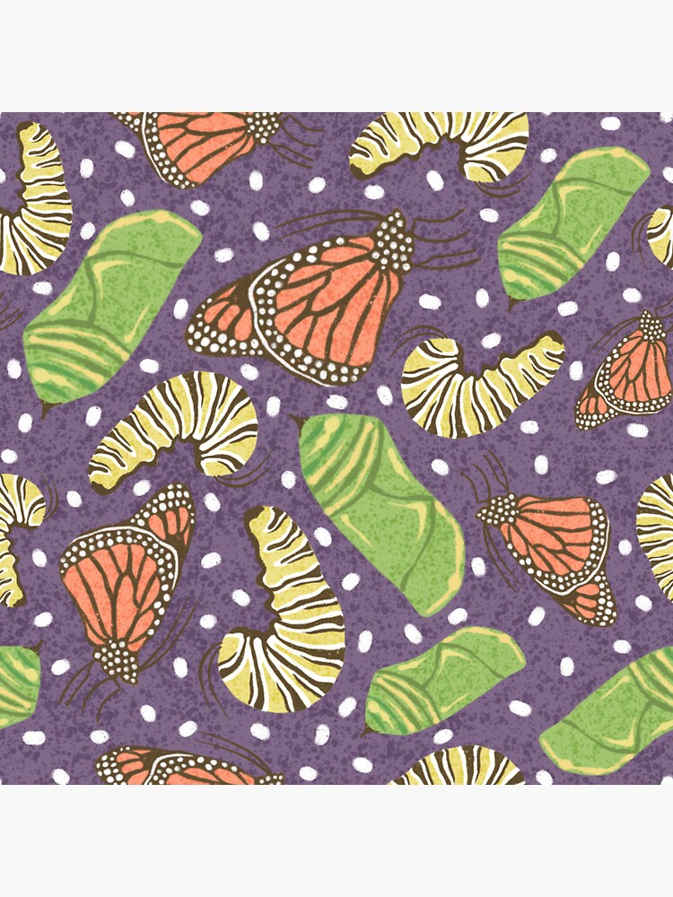 "Butterfly metamorphosis pattern" Sticker for Sale by Karla-Kiky ...