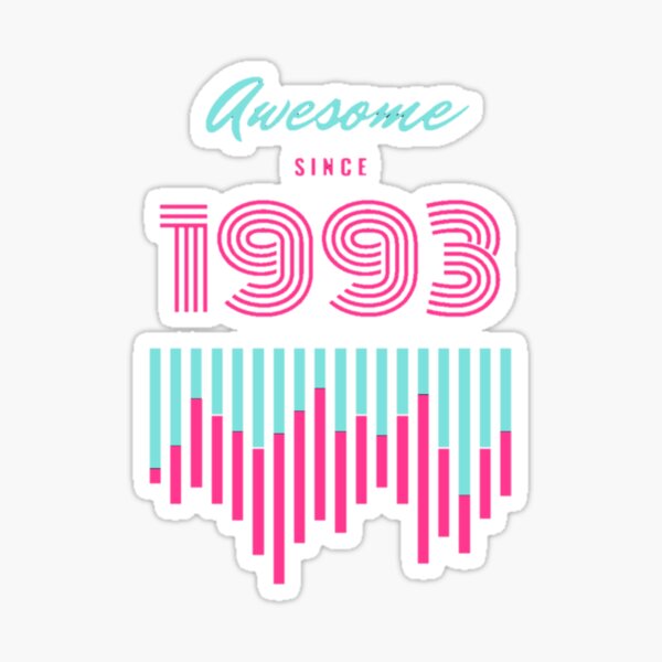 "Awesome since 1993" Sticker for Sale by Sakshi-S | Redbubble