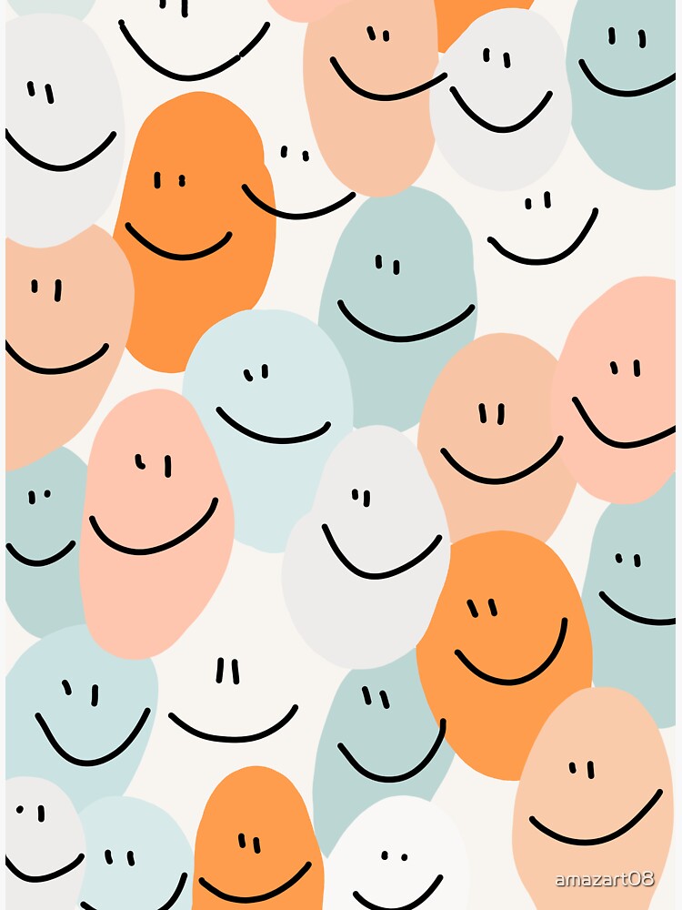 "Cute Smiley face pattern" Sticker for Sale by amazart08 | Redbubble