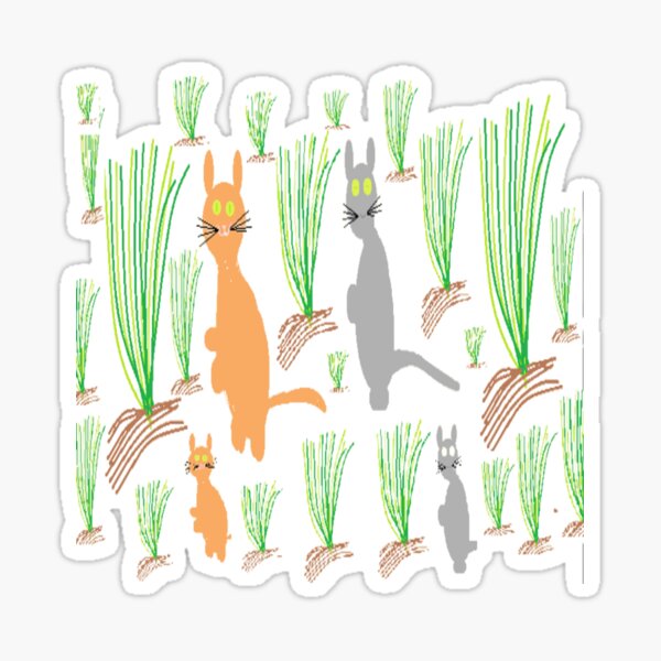 "Cute cats playing in ground" Sticker for Sale by Darkies-store | Redbubble