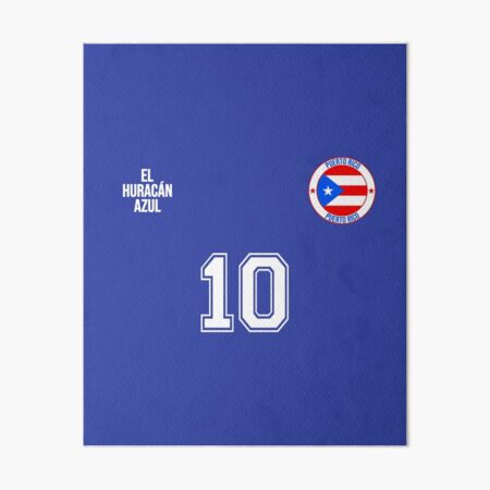 "Puerto Rico Football Team Soccer Retro Jersey El Huracan Azul" Art ...