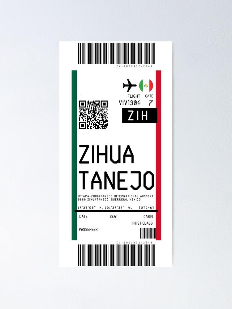 "Ixtapa Zihuatanejo International Airport (ZIH) Boarding Pass ...