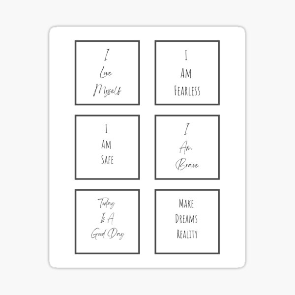 "Positive Affirmations Modern Art Mindfulness Gift 6 Positive Messages ...