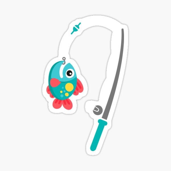 "Emoji Fishing Rod I Love Fish" Sticker for Sale by Klimentina | Redbubble