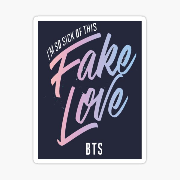 "Bts, Fake Love" Sticker for Sale by margueritta | Redbubble