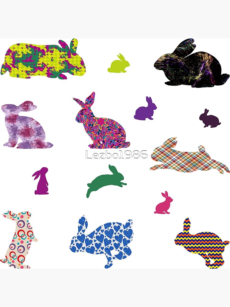"Patterned Rabbit Sticker Sheet" Poster for Sale by Lezbo1986 | Redbubble
