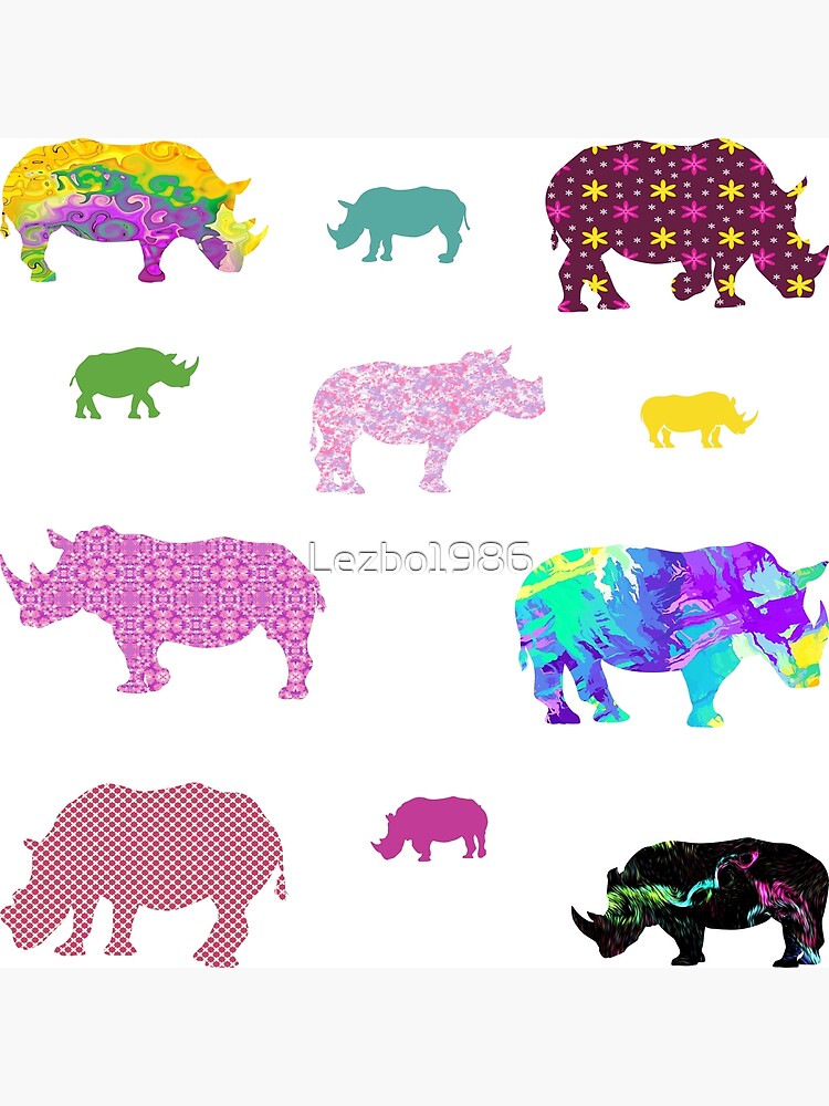 "Patterned Rhino Sticker Sheet" Poster for Sale by Lezbo1986 | Redbubble