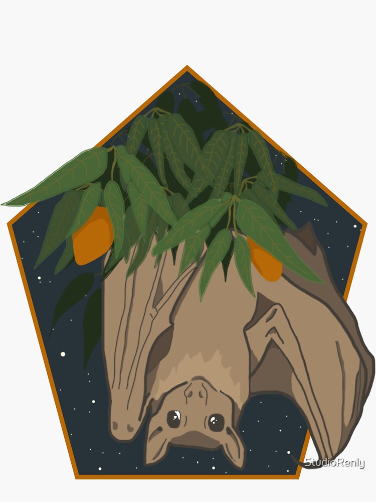 "Mango Bat" Sticker for Sale by StudioRenly | Redbubble
