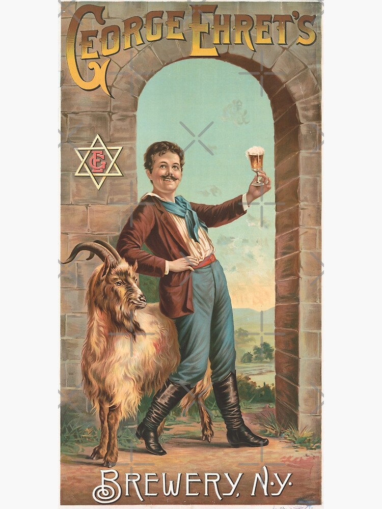 Póster «Póster de cerveza Bock vintage, cervecería de George Ehret, N.Y ...