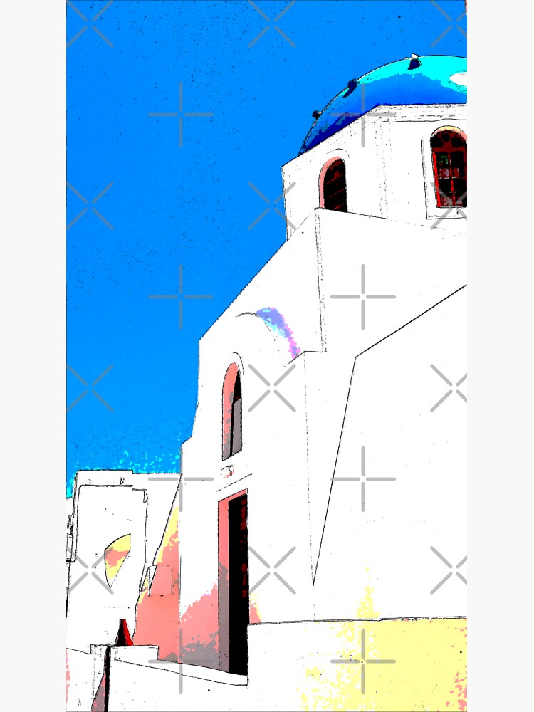 "Mykonos Greece, cartoon atr" Sticker for Sale by nikstol | Redbubble