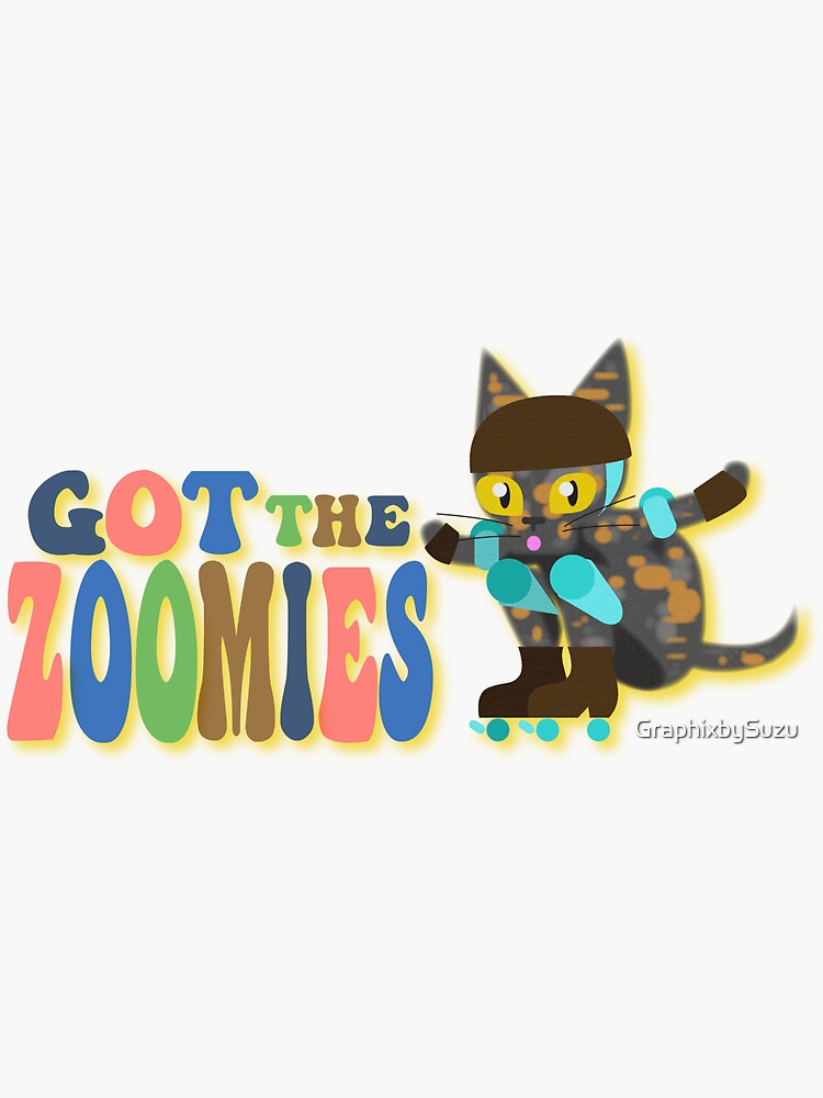"Cornish Rex Cat got the Zoomies" Sticker for Sale by GraphixbySuzu ...