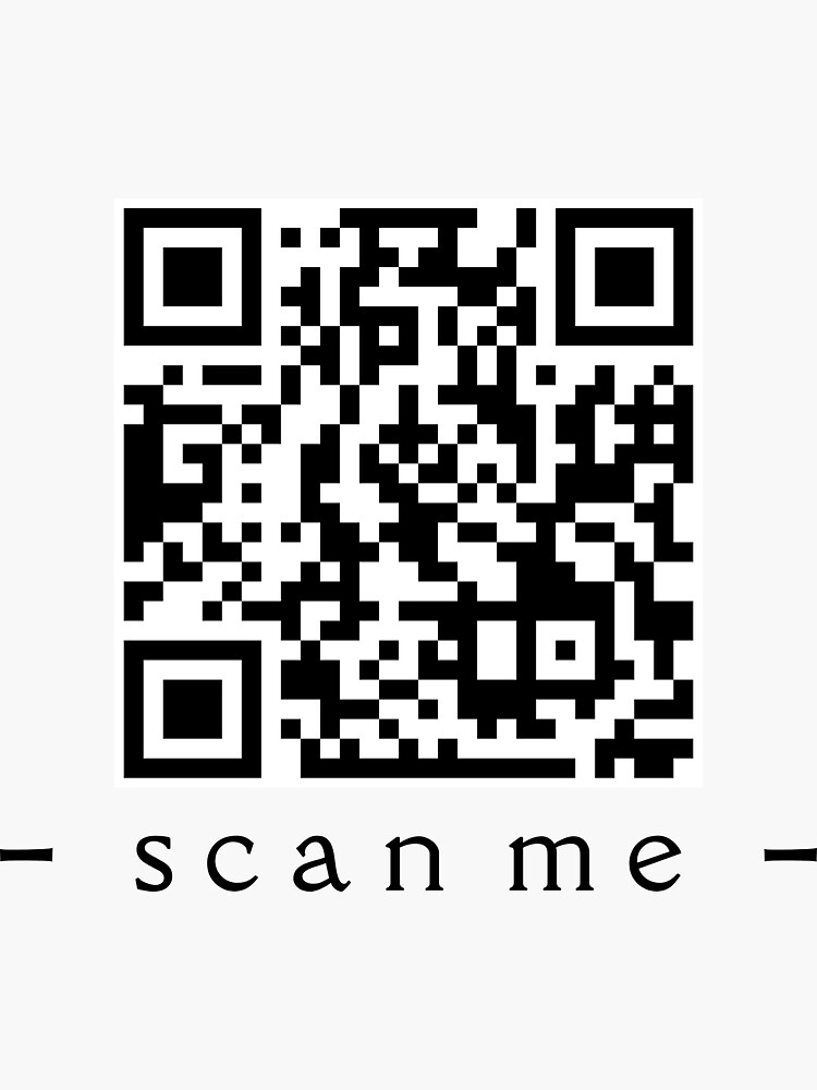 "Scan me QR code design " Sticker for Sale by YamiLouai | Redbubble
