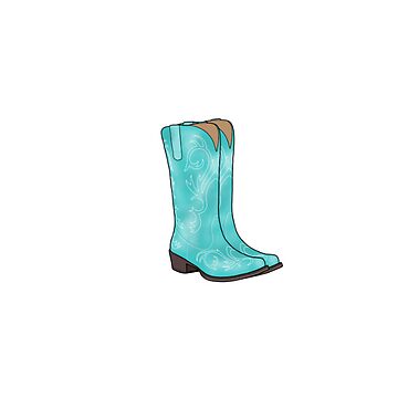 "Turquoise cowboy boots " Sticker for Sale by brynnegoodfield | Redbubble