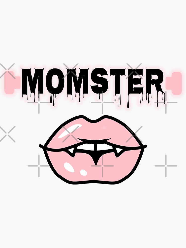 "Momster Costume Halloween Skull Mom Messy Hair Bun Monster" Sticker ...