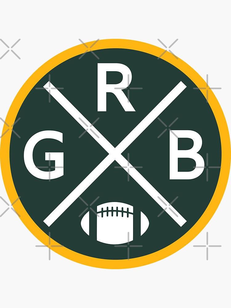 "Retro Green Bay Football Emblem Vintage GRB" Sticker for Sale by ...