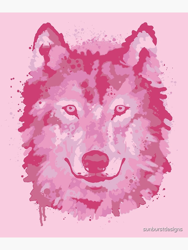 "Hot Pink Preppy Aesthetic Wolf" Poster for Sale by sunburstdesigns ...