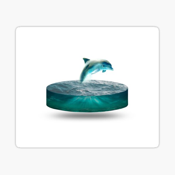 "3d isolated sea water high jumping dolphin." Sticker for Sale by ...