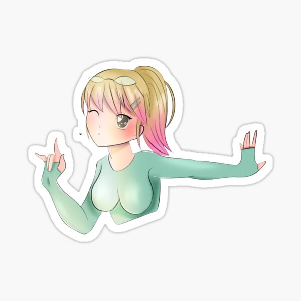 Cute Anime Girl Sticker For Sale By Camlyon Redbubble