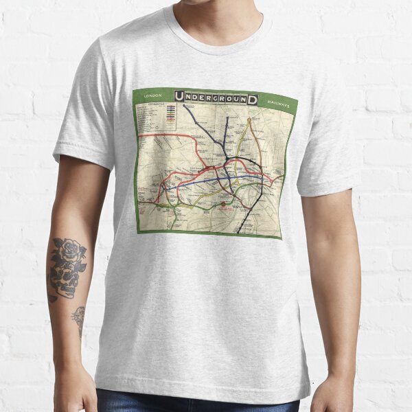 "Old Map of London Underground Vintage Memorabilia " T-shirt for Sale ...