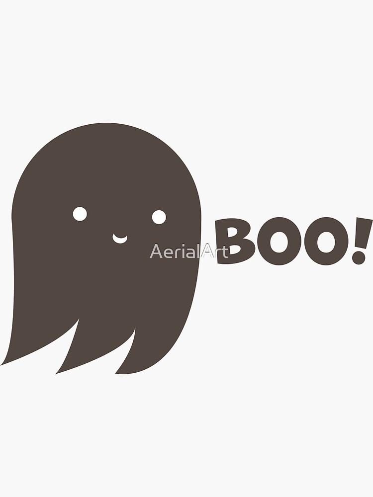 "Friendly Halloween Boo Ghost" Sticker for Sale by AerialArt | Redbubble