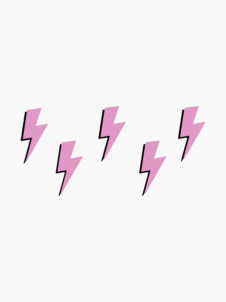 "Five Pack Pastel Pink Lightning Strike Stickers" Sticker for Sale by ...