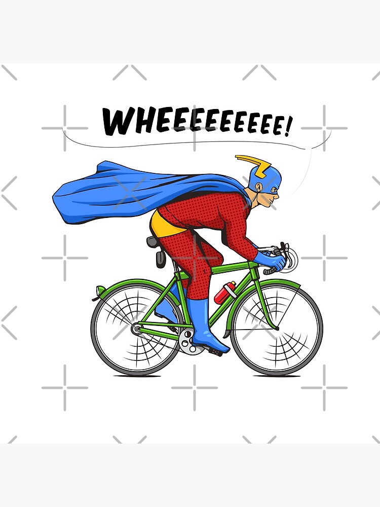 "Superhero on a bicycle comic book vector" Poster for Sale by alexwro ...