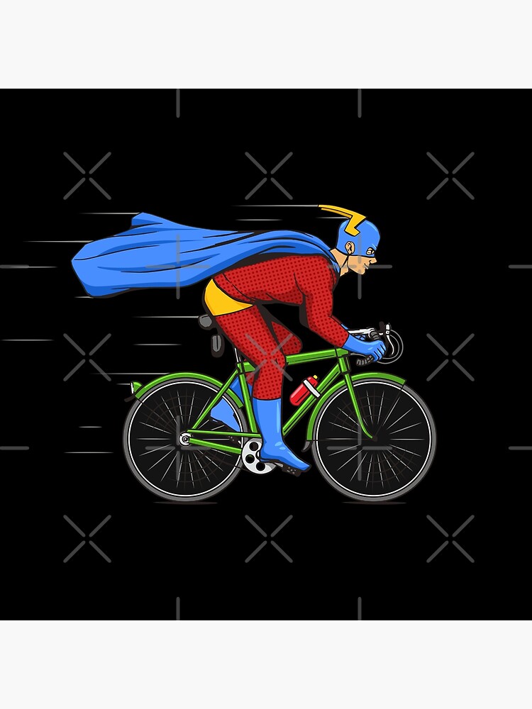 "Superhero on a bicycle comic book vector. Black" Poster for Sale by ...