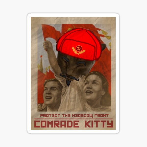 "comrade kitty" Sticker for Sale by ChemistOnCampus | Redbubble