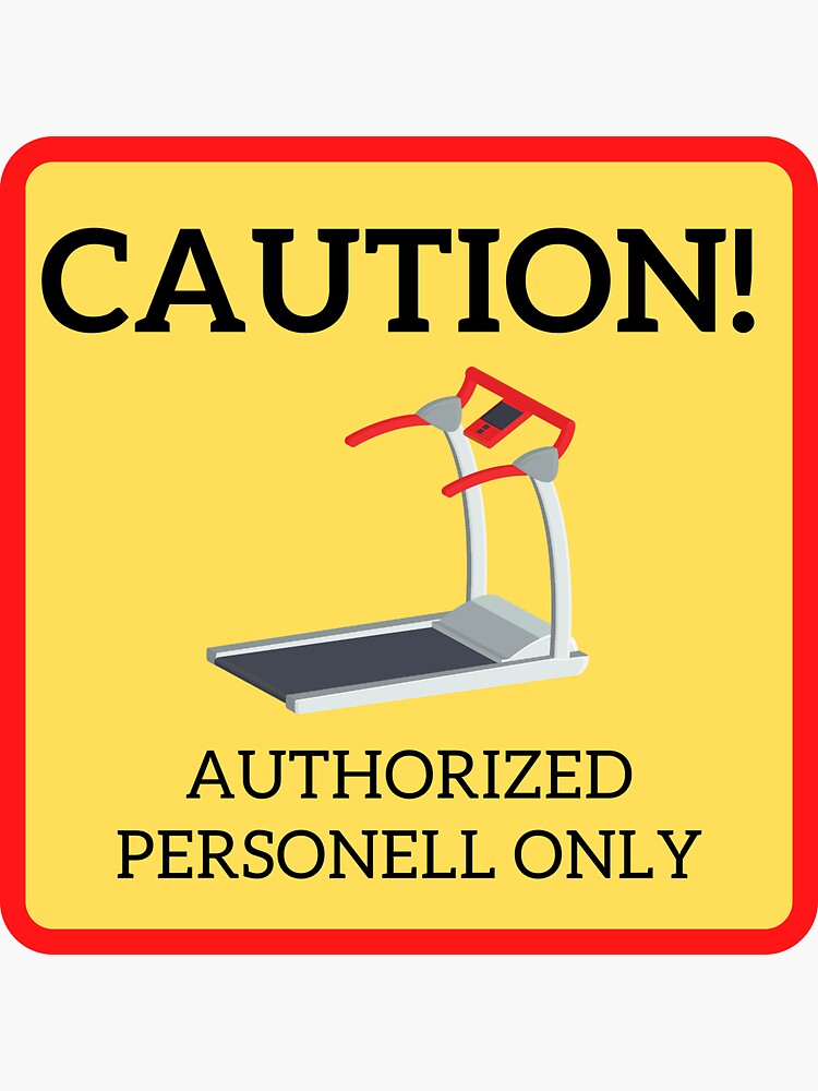 "Funny Treadmill Sticker Design" Sticker for Sale by the-quiver | Redbubble