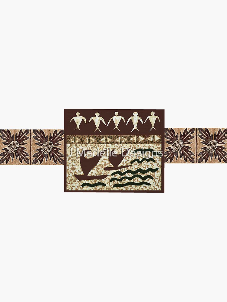 "Hawaiian Sailing Canoe Border Print" Sticker for Sale by JMarielle ...