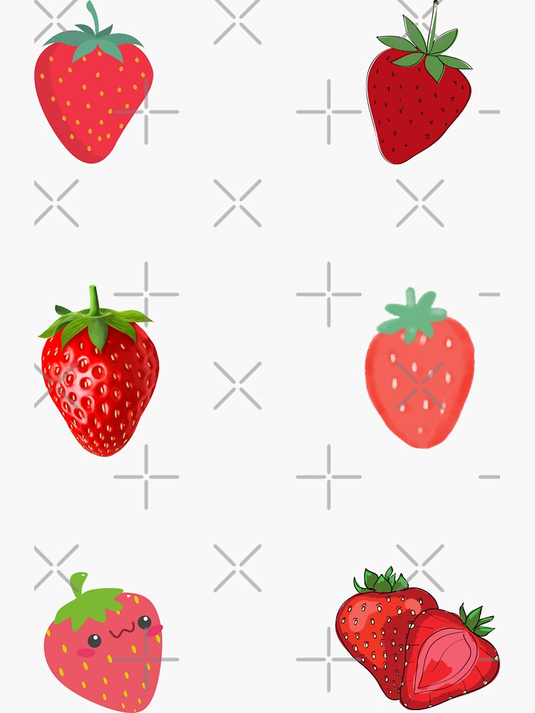 "Strawberry Stickers" Sticker for Sale by KawaiiDreamland | Redbubble