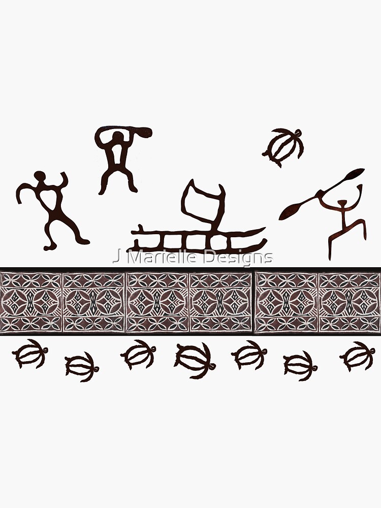 "Hawaiian Honu Tapa Border" Sticker for Sale by JMarielle | Redbubble