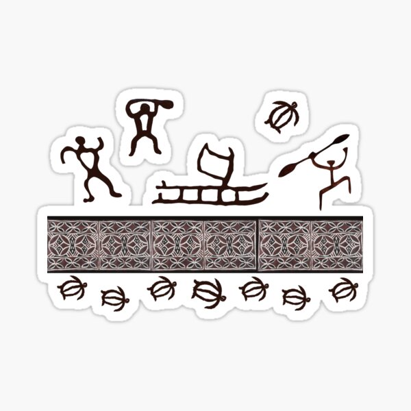 "Hawaiian Honu Tapa Border" Sticker for Sale by JMarielle | Redbubble
