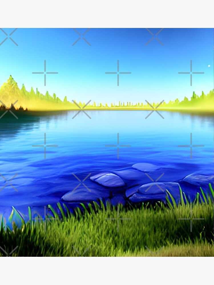 "Beautiful fantasy lake scenery." Sticker for Sale by Art-Vibrations ...