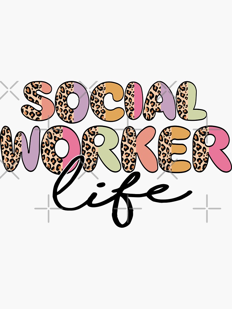 Social Worker Life Retro Leopard Sticker For Sale By Designxo Redbubble