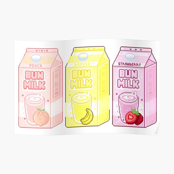 cute pixel bun milk cartons ♡" Poster for Sale by milk-bun | Redbubble